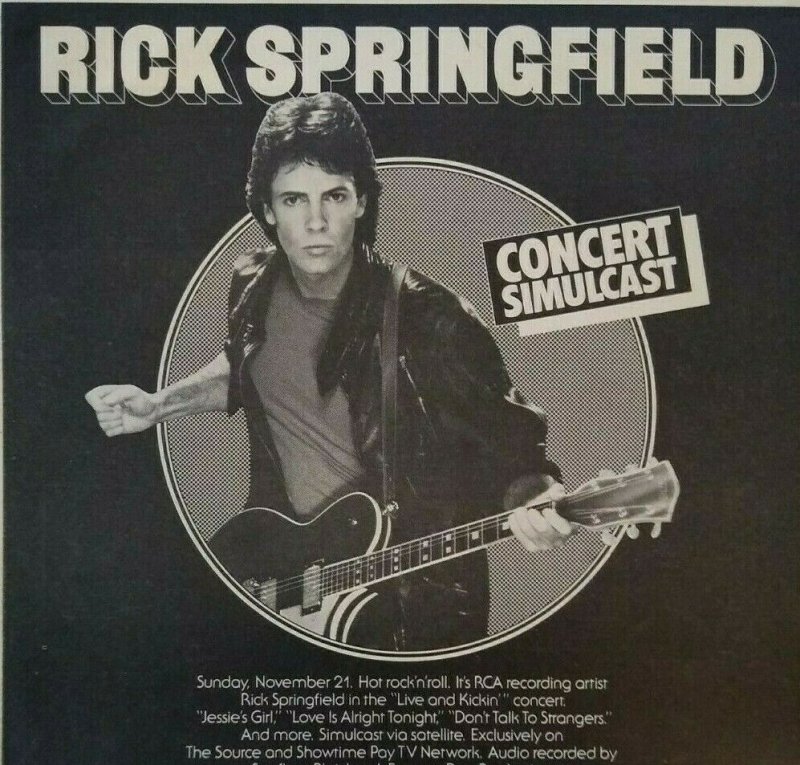 Rick Springfield Concert Promo Vintage Magazine Ad Original Ready To ...