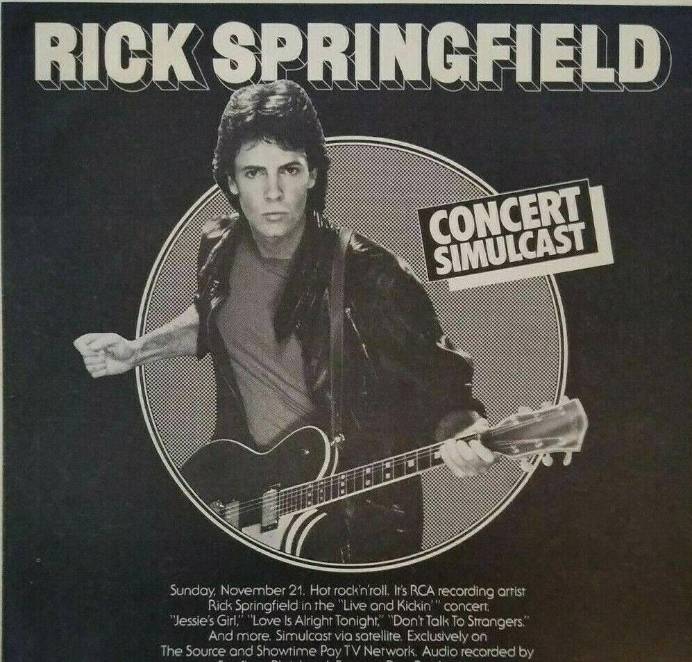 Rick Springfield Concert Promo Vintage Magazine Ad Original Ready To ...
