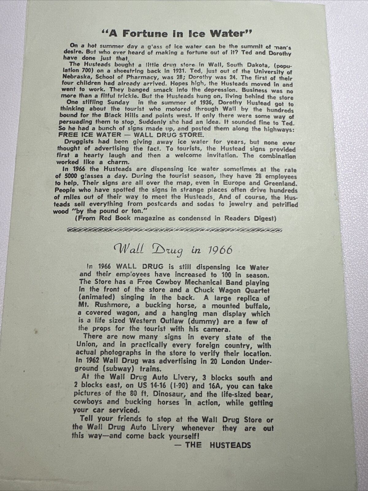 Vintage 1960's Wall Drug Store Menu Wall South Dakota | Ephemera ...