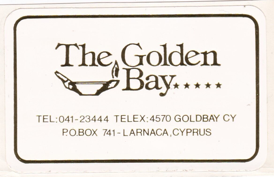 Cyprus Larnaca Golden Bay Hotel Vintage Luggage Label lbl1328.1 ...