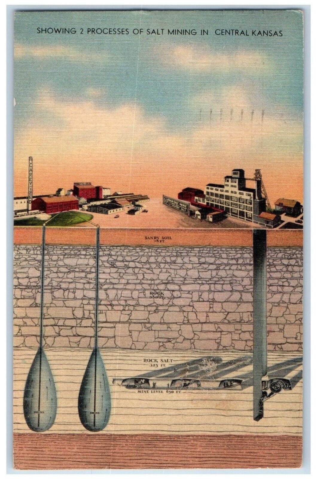 1946 Showing 2 Process Of Salt Mining In Central Kansas KS Vintage ...