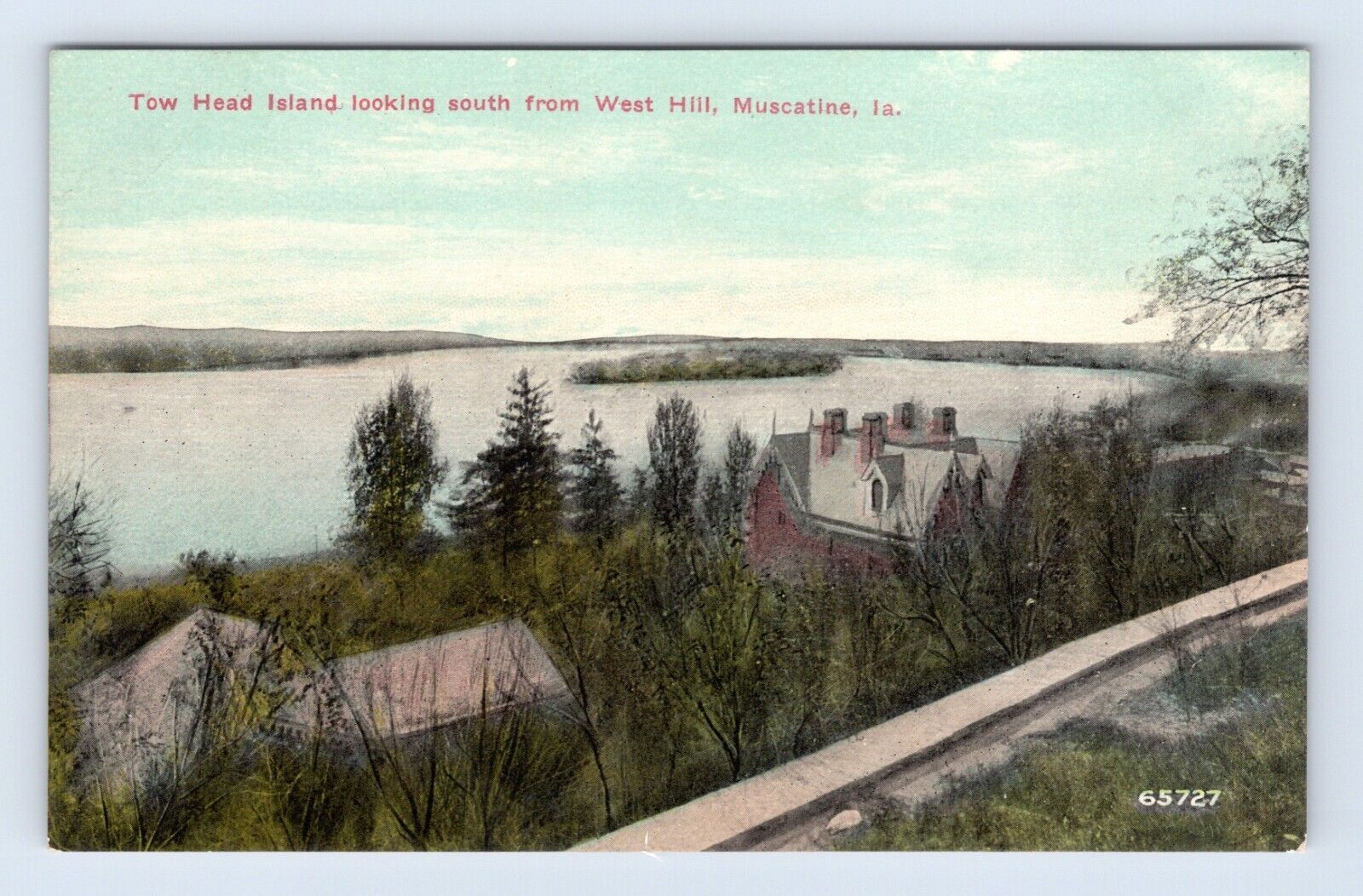 Tow Head Island Mississippi River Looking South Muscatine IA UNP DB ...