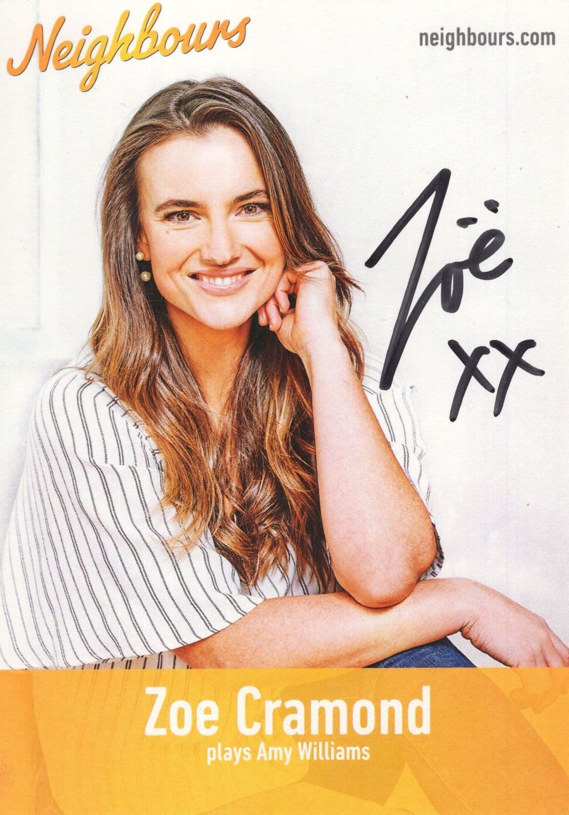 Zoe Cramond as Amy Williams Neighbours Hand Signed Cast Card Photo ...