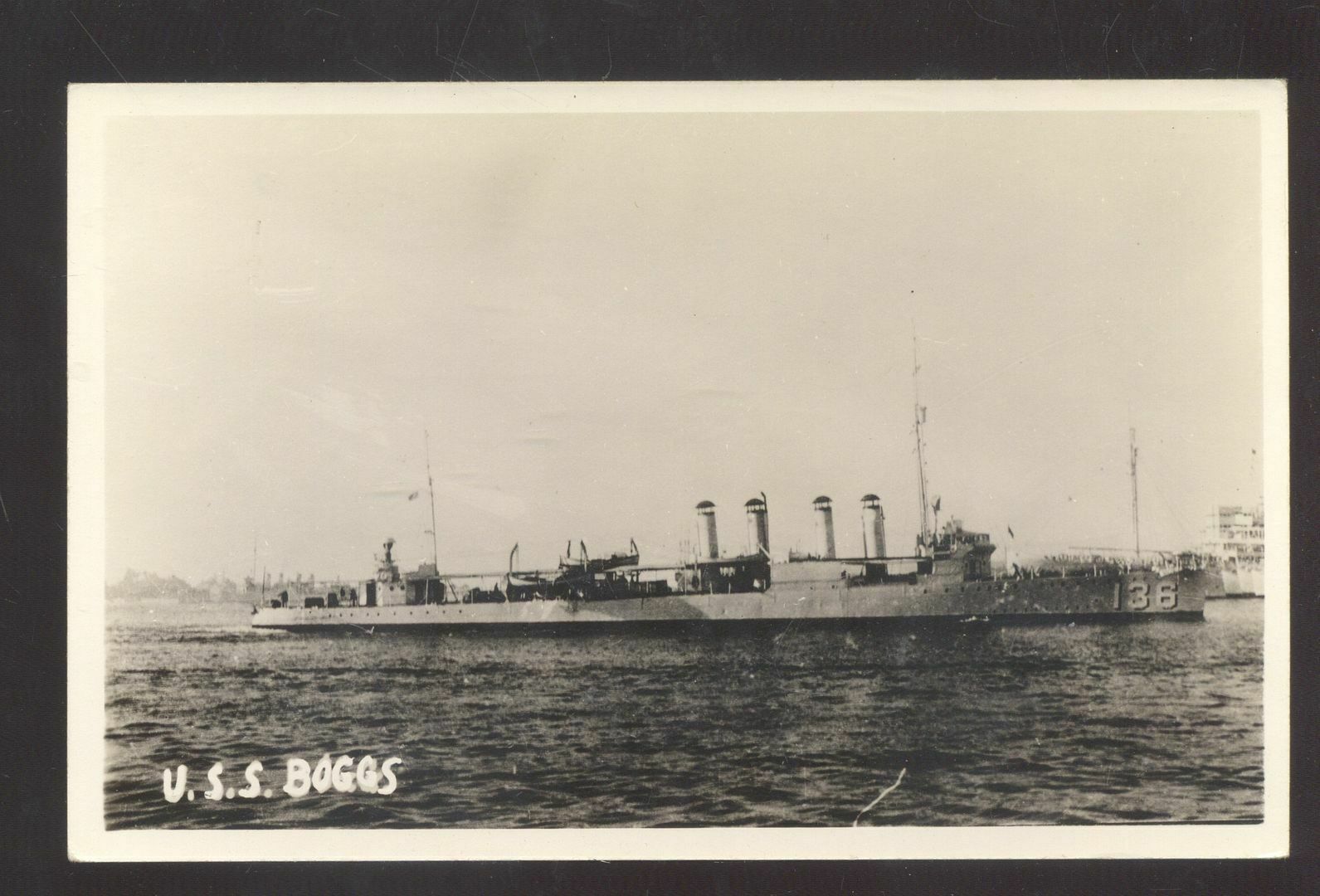 Rppc US. Navy Military Ship USS Boggs Wwii Boat Vintage Real Photo ...