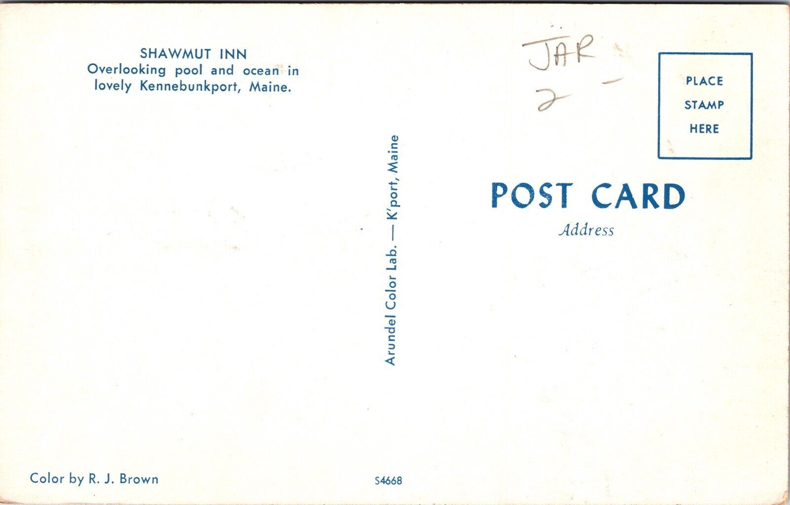 Historic Shawmut Inn Kennebunkport Maine Swimming Pool Chrome Postcard ...