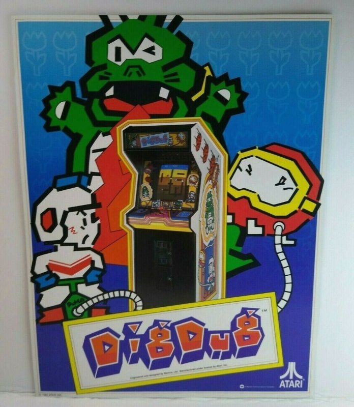 Dig Dug Arcade Flyer Atari 1982 Original Retro Vintage Video Game Art 8 ...