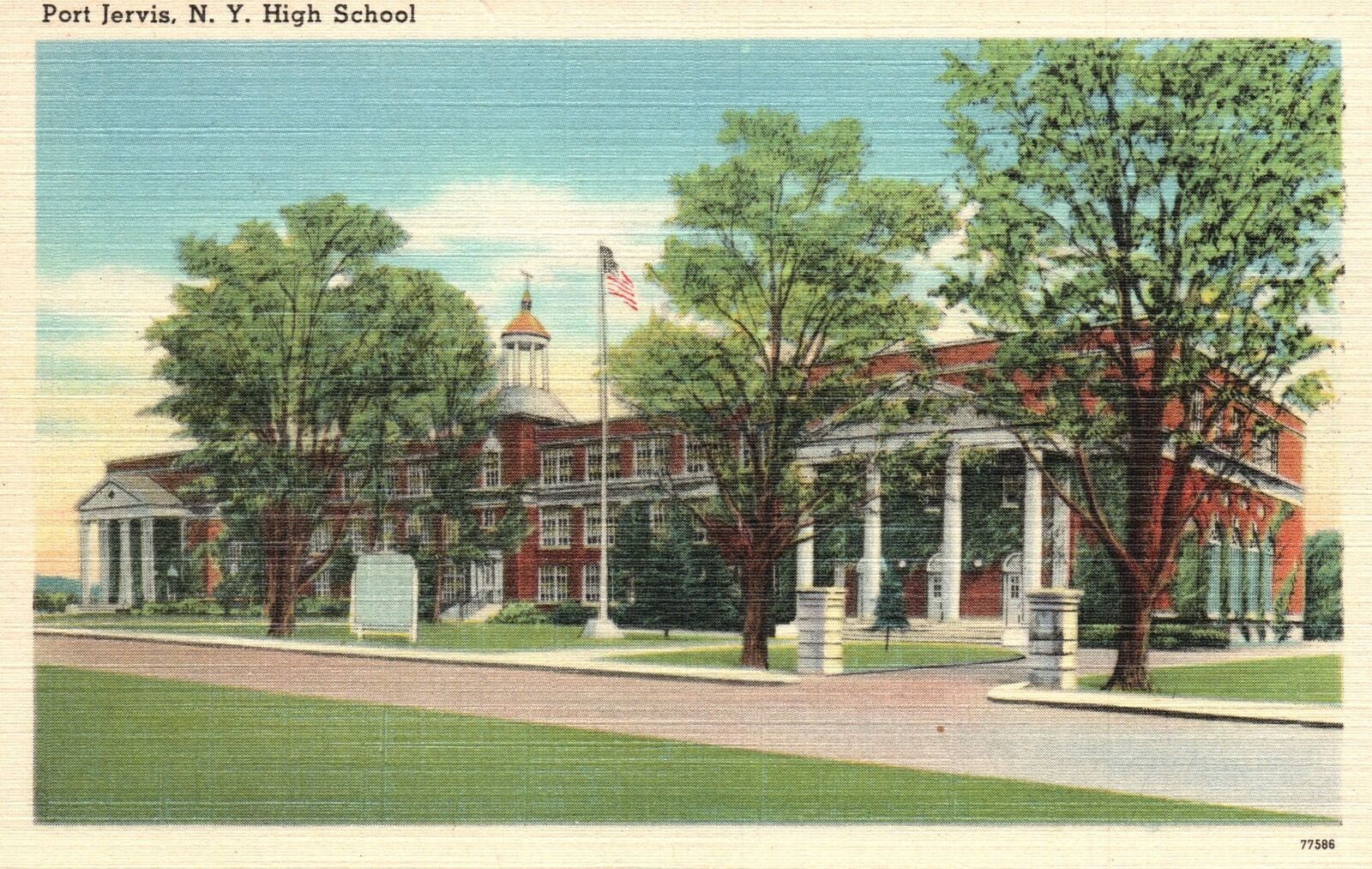 Vintage Postcard High School Campus Building Landmark Port Jervis New ...