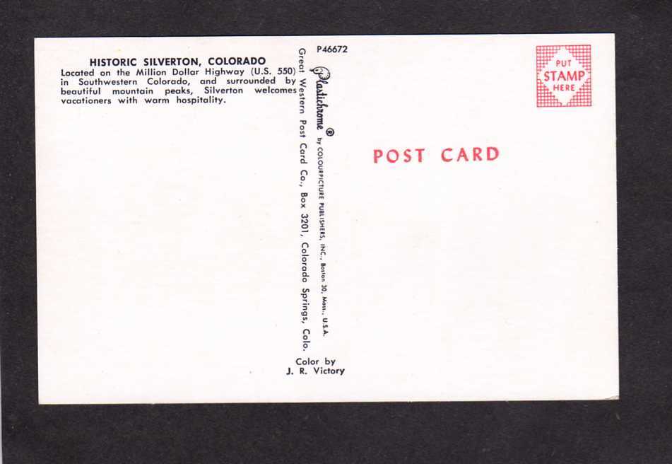 CO Silverton Colorado Grand Imperial Hotel Street Scene Postcard ...