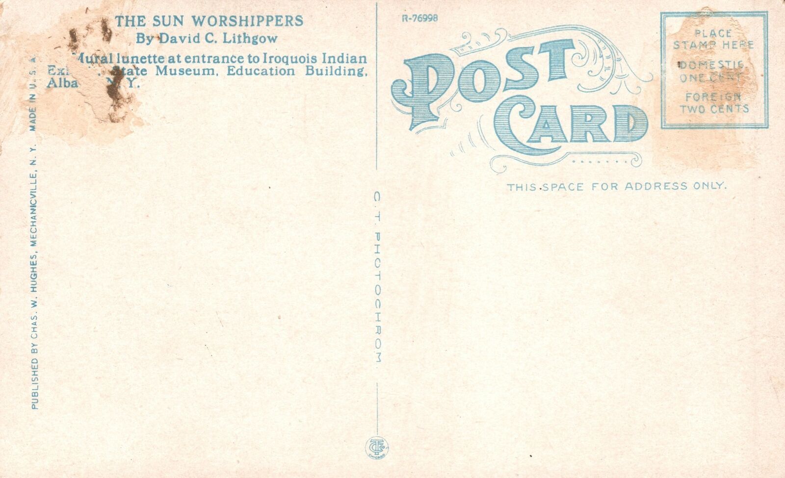 Vintage Postcard 1910's The Sun Worshippers By David C. Lithgow Albany ...