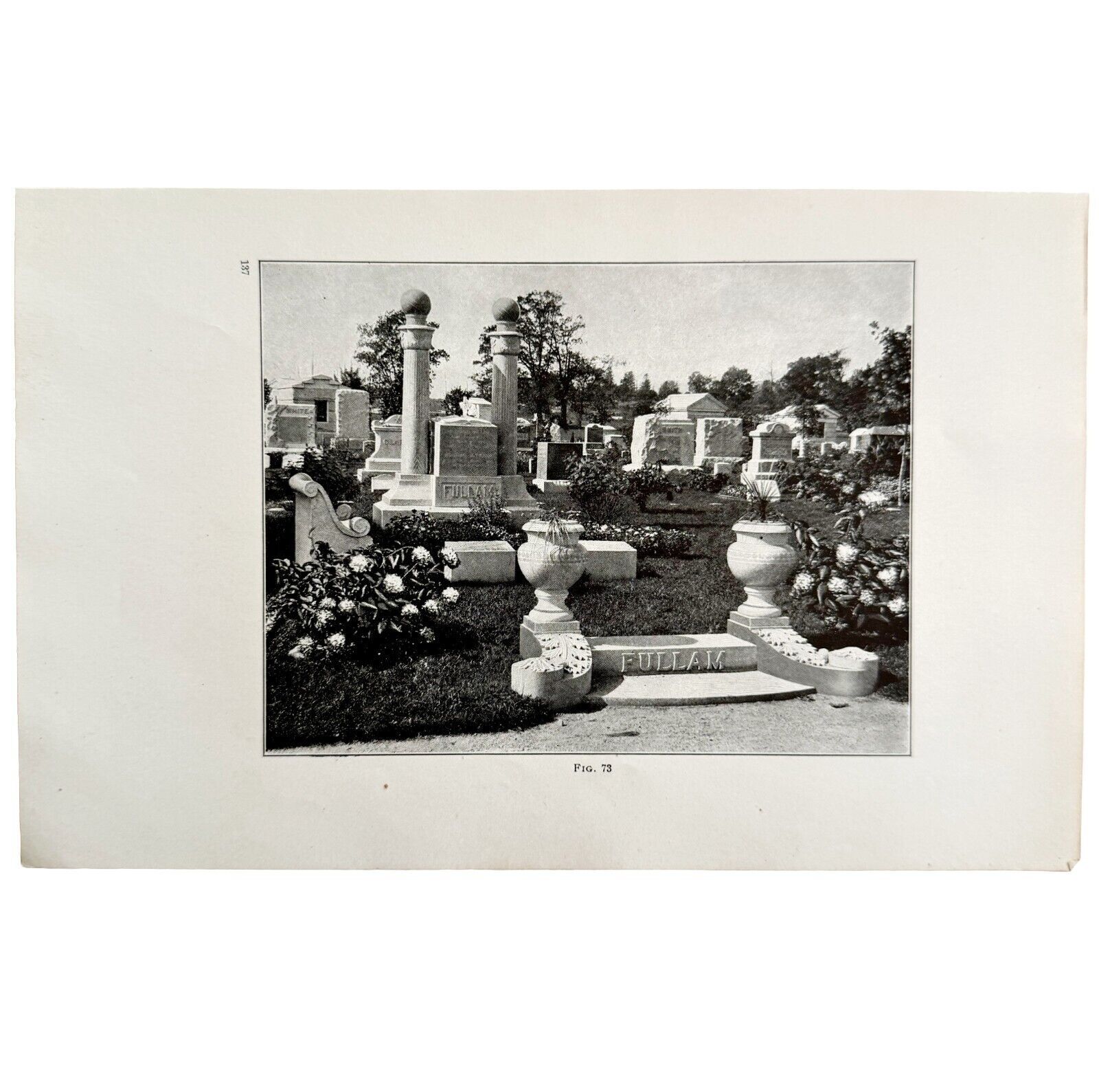 Grave Tombstone Architecture Example 1899 Victorian Art Drawing ...