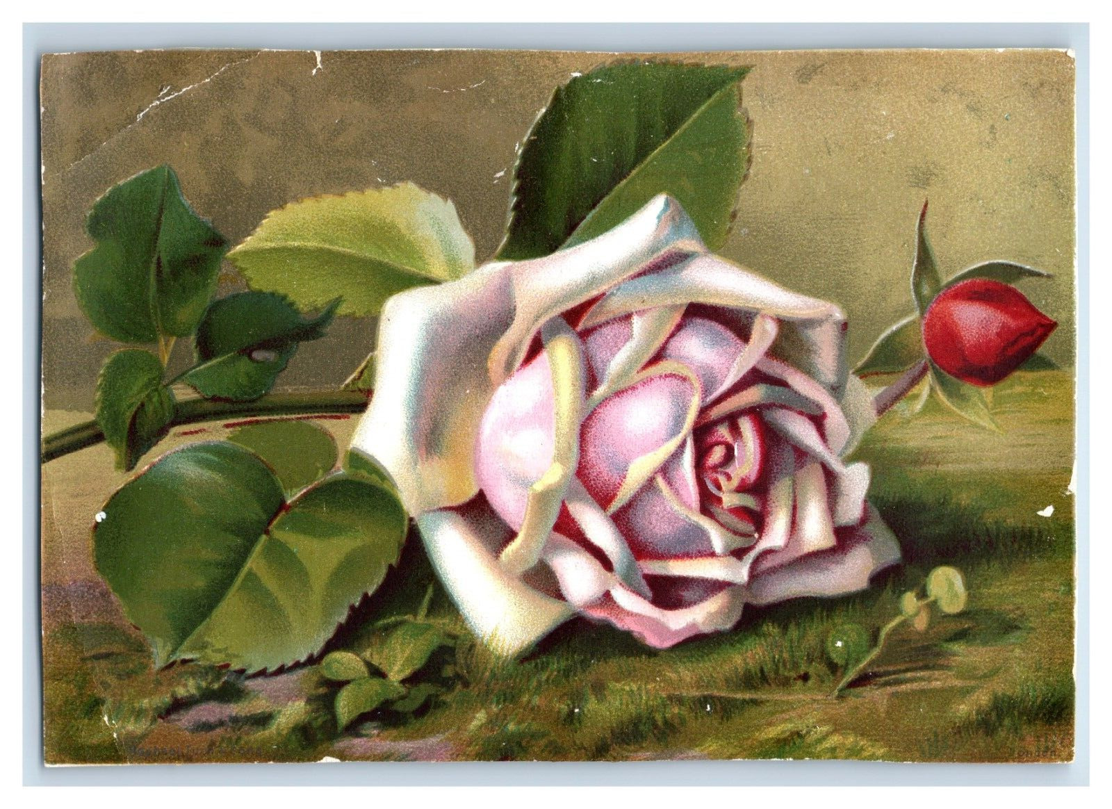 1880s Victorian Happy Returns Card Poem Fannie Rochat Roses #G ...