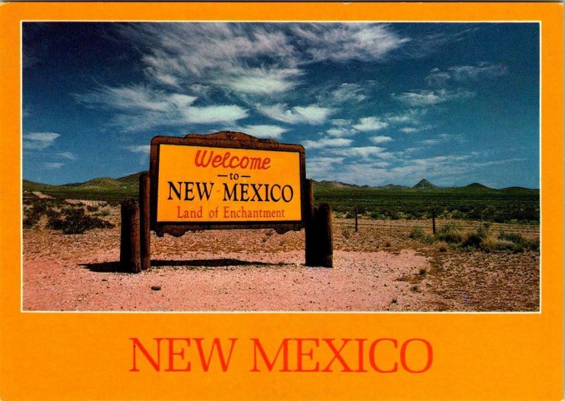 NM, New Mexico ~ Roadside WELCOME SIGN Land Of Enchantment 4X6 Postcard ...