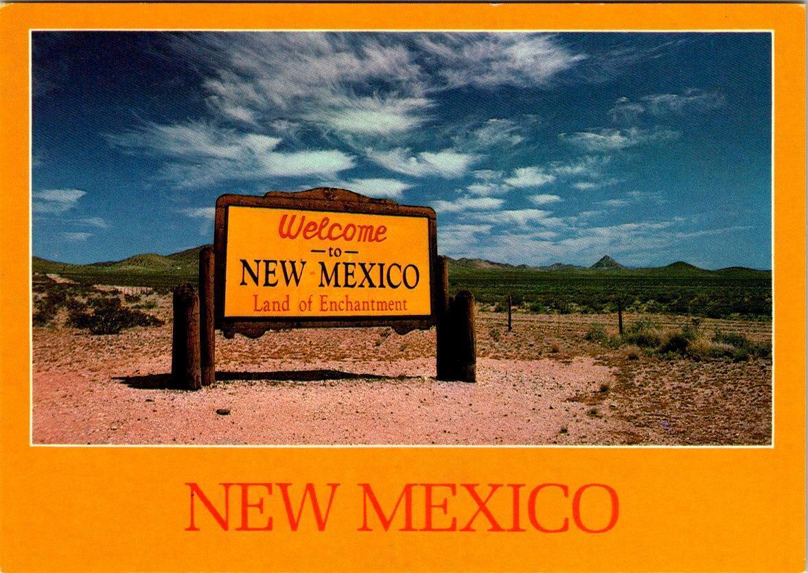 NM, New Mexico ~ Roadside WELCOME SIGN Land Of Enchantment 4X6 Postcard ...