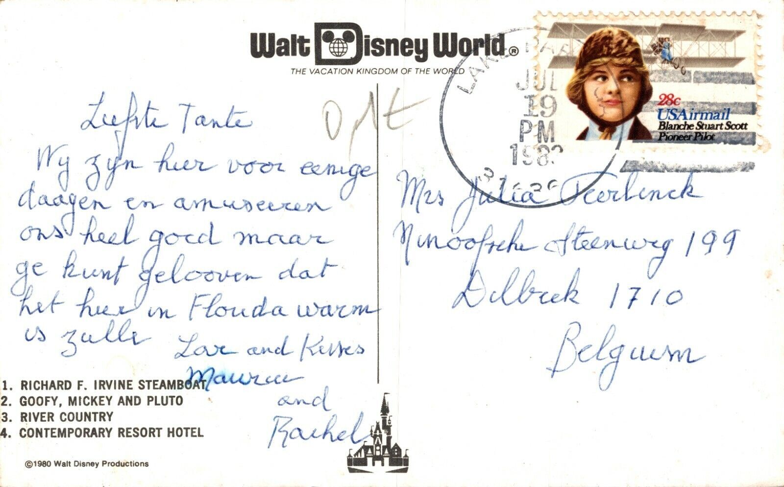 Walt Disney World Multiview Steamboat Goofy Mickey Pluto Chrome B74 ...