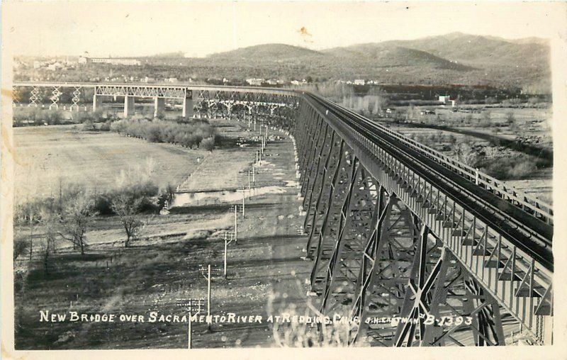 1940s Redding California Railroad Trestle Girder RPPC real photo ...