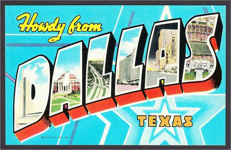 Dallas TX Large Letter Chrome Postcard by Curteich 1970s | United ...