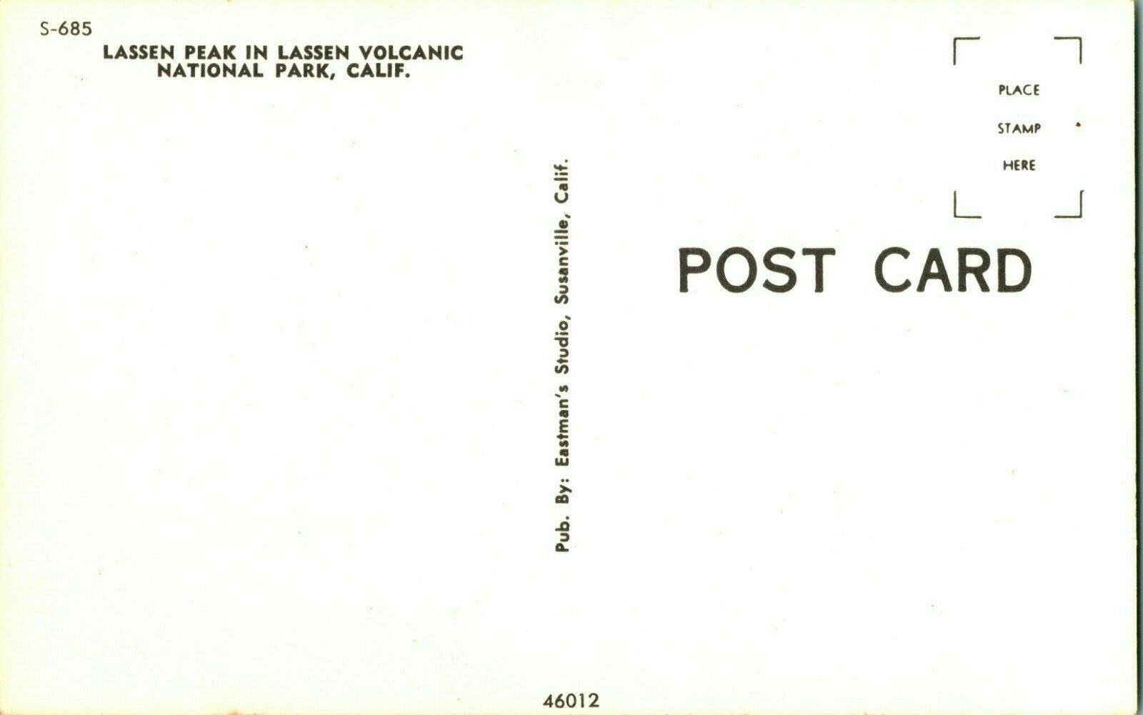 Vtg Chrome 60's Postcard Mount Lassen Peak Mt Lassen Nat'l Park UNP ...