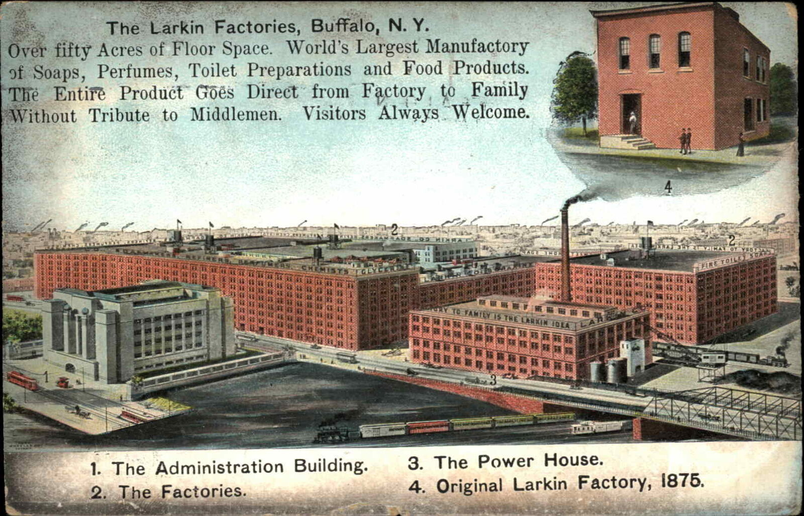 Buffalo New York NY Larkin Factory Factories c1910 Vintage Postcard ...