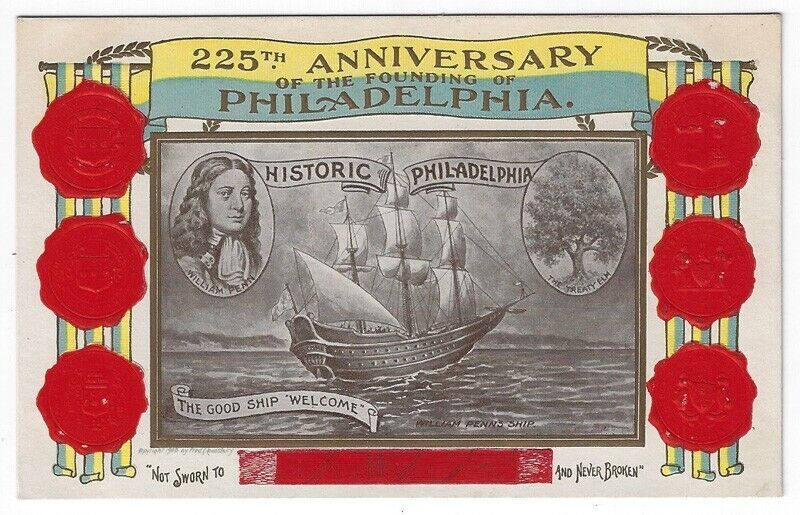 Vintage Postcard 225th Anniversary of The Founding of PHILADELPHIA ...