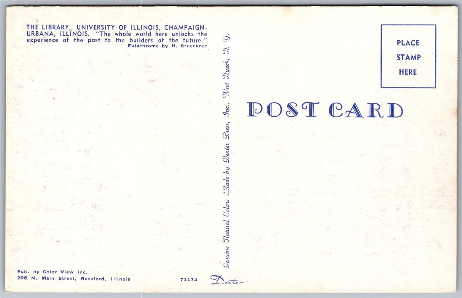 Vtg Champaign Urbana IL University Of Illinois The Library 1950s View ...