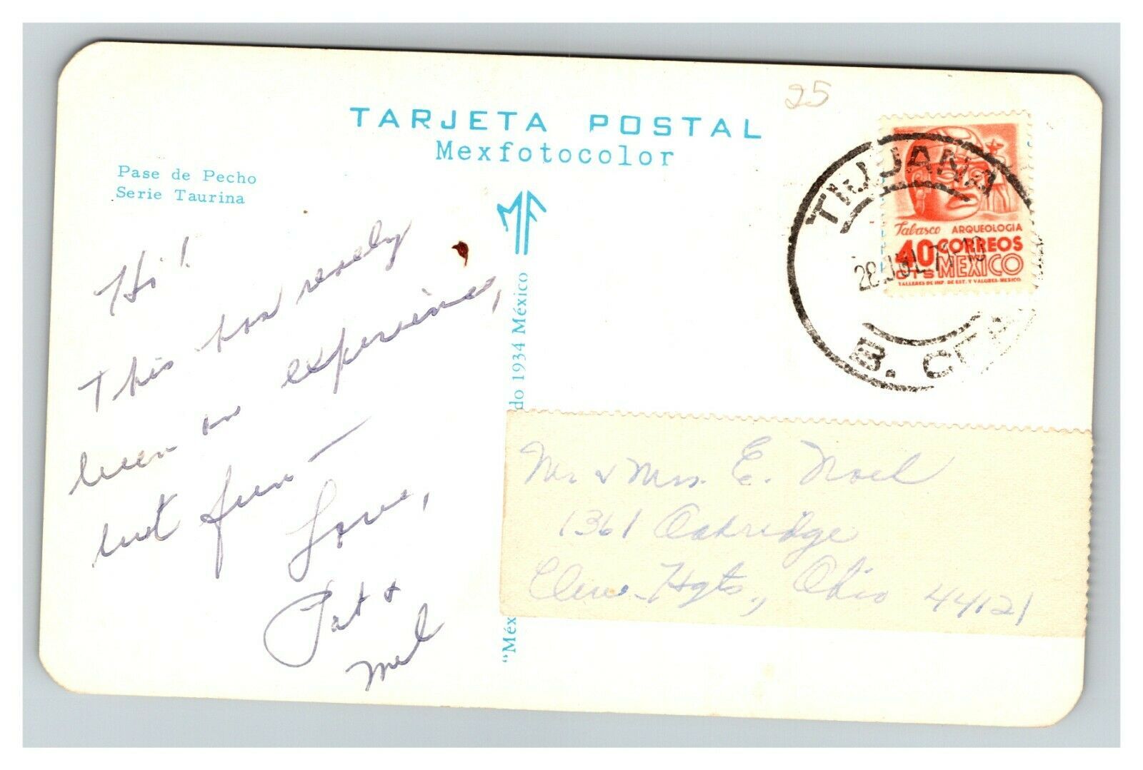 Vintage 1971 Postcard Greetings From Tijuana Mexico - Bull Fighter Red ...