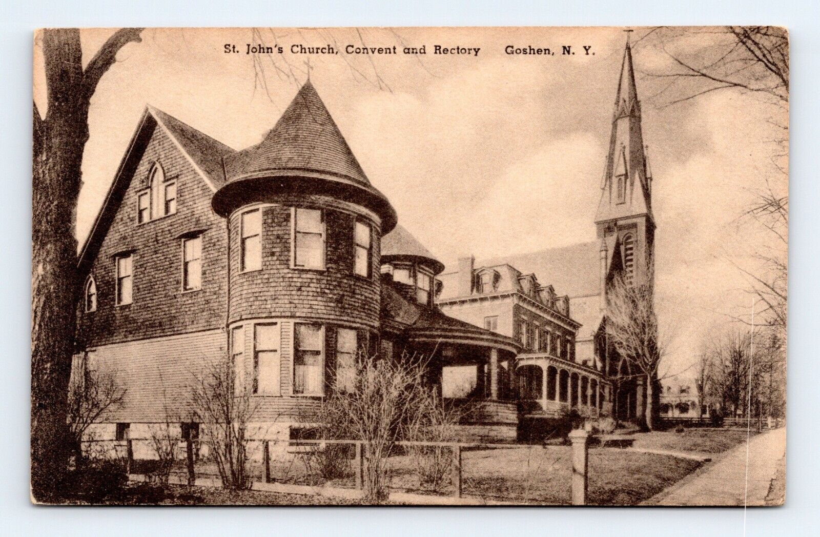 St John Church Convent and Rectory Goshen New York NY UNP Albertype ...