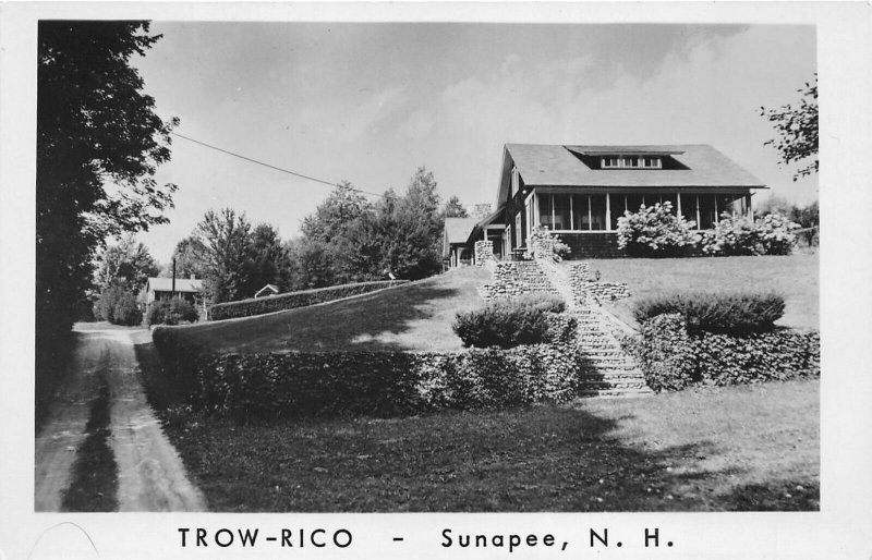 Sunapee New Hampshire 1950s RPPC Real Photo Postcard Trow-Rico Cabins ...