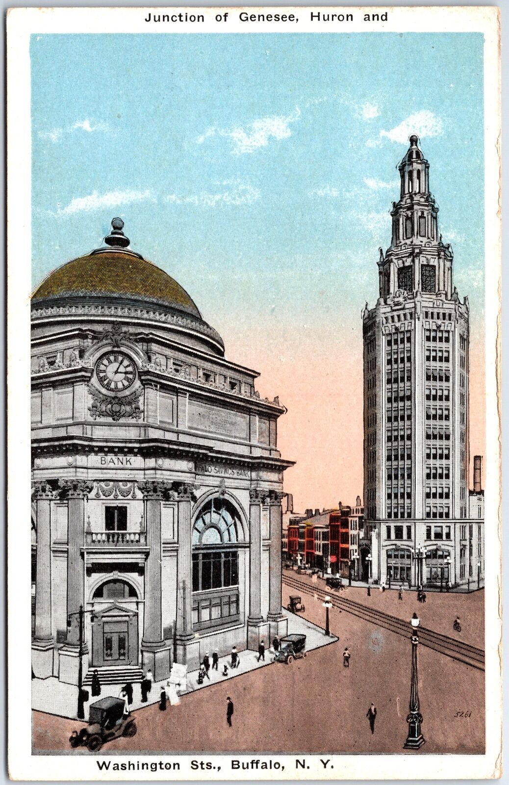 Vintage Postcard Major Street Intersection Scene at Buffalo New York ...