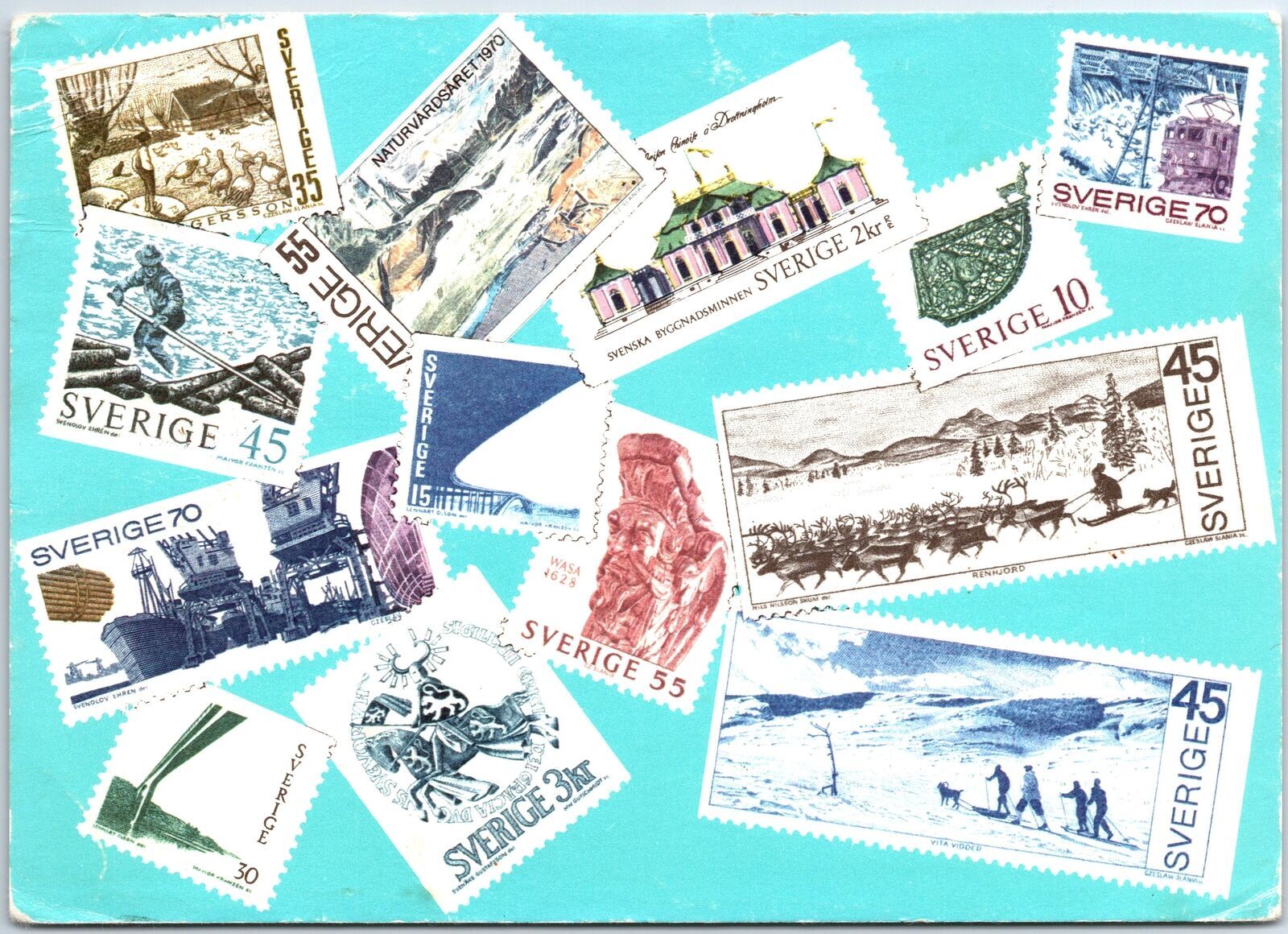 Continental Size Postcard Stamps Scenes & Culture of Sweden 1960s to ...