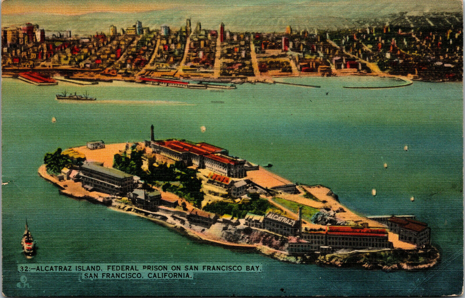 Vtg 1940 Alcatraz Island Federal Prison San Francisco Bay California CA ...