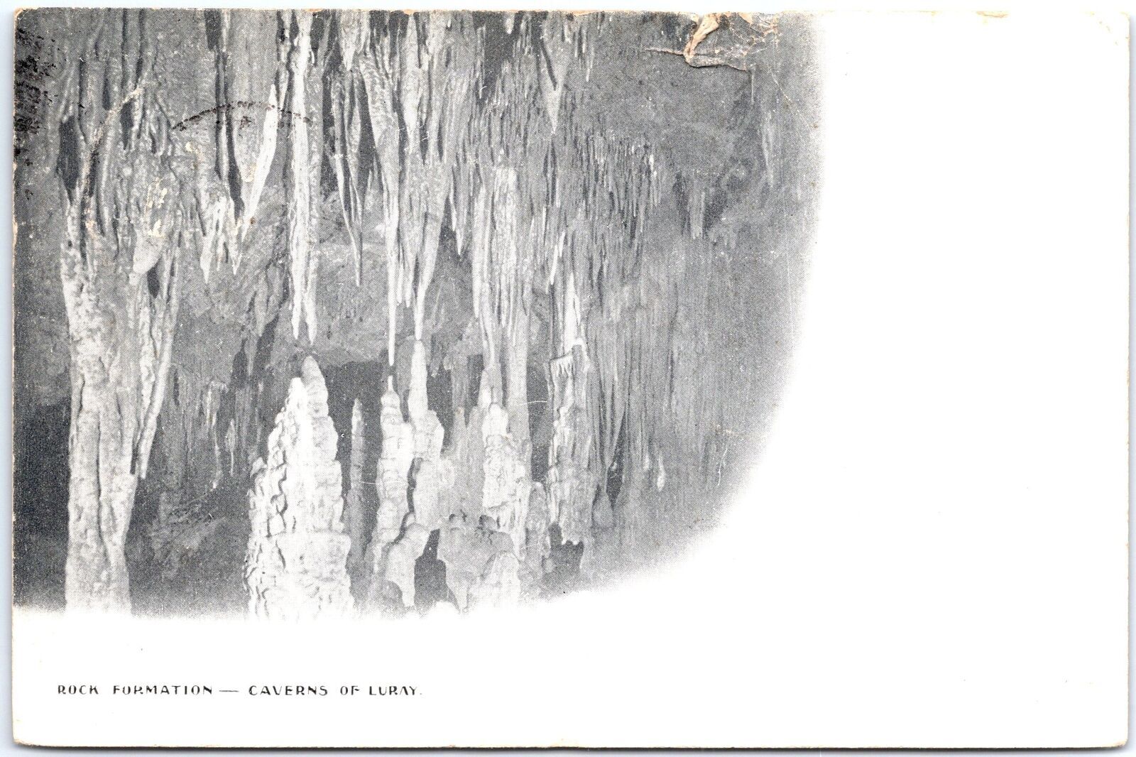 Vintage Postcard Rock Formation at the Caverns of Luray 1910 (Rough TOP ...