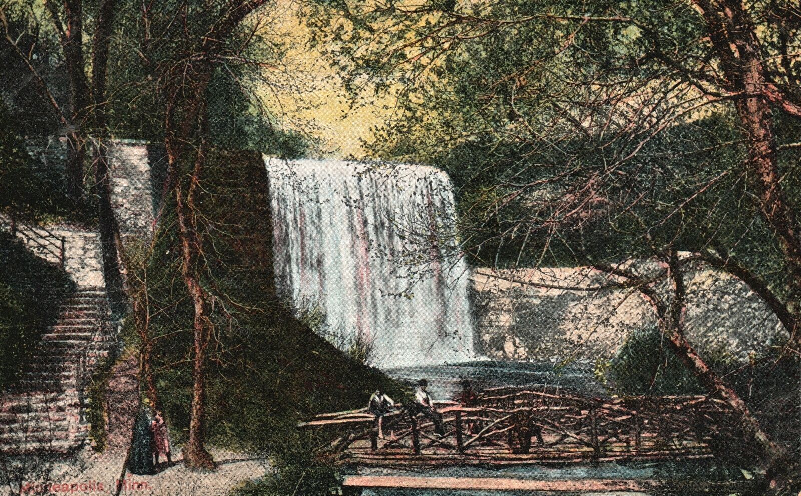 Vintage Postcard 1900's Waterfalls Forest View Scenic Picturesque ...