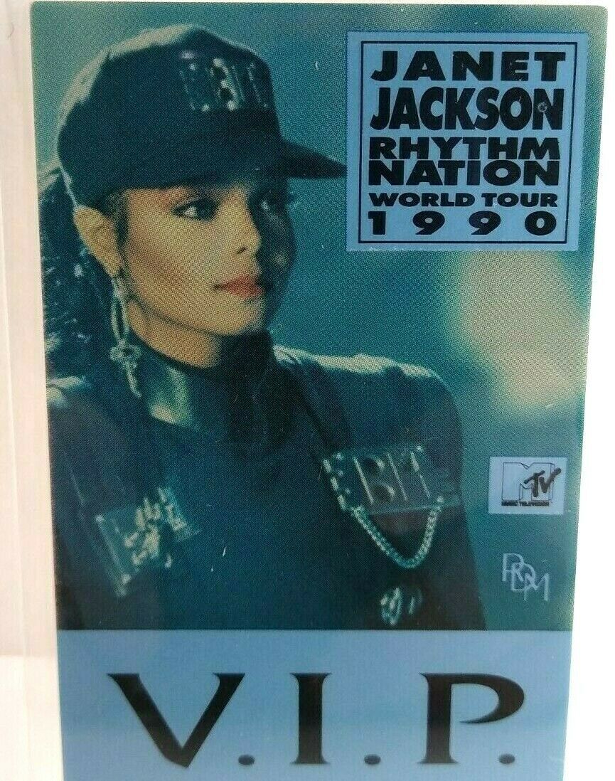 Janet Jackson 1990 Rhythm Nation VIP Vintage Backstage Pass Original ...