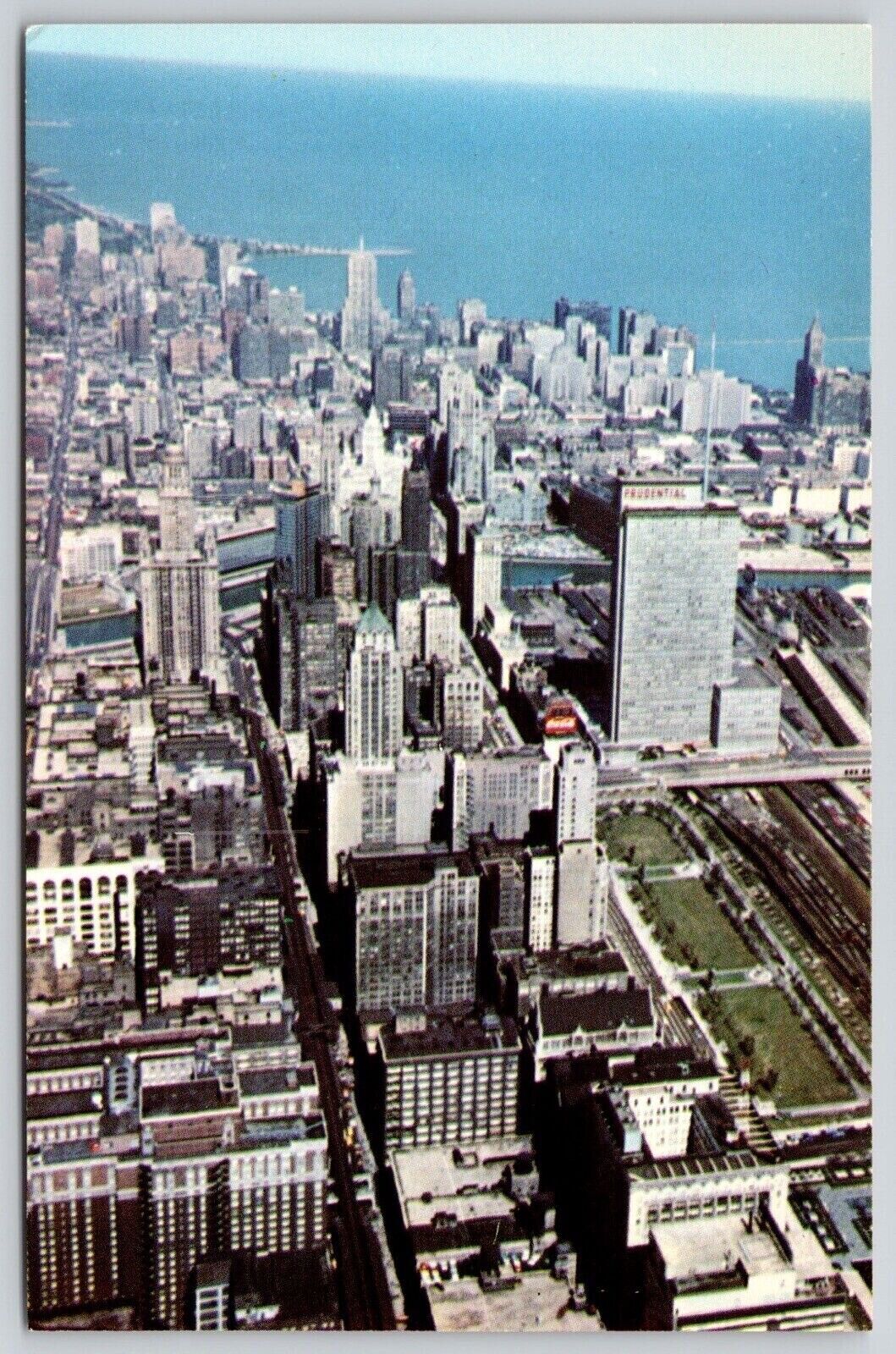 Chicago Illinois Loop City Landmark Scenic Birds Eye View Chrome PC ...