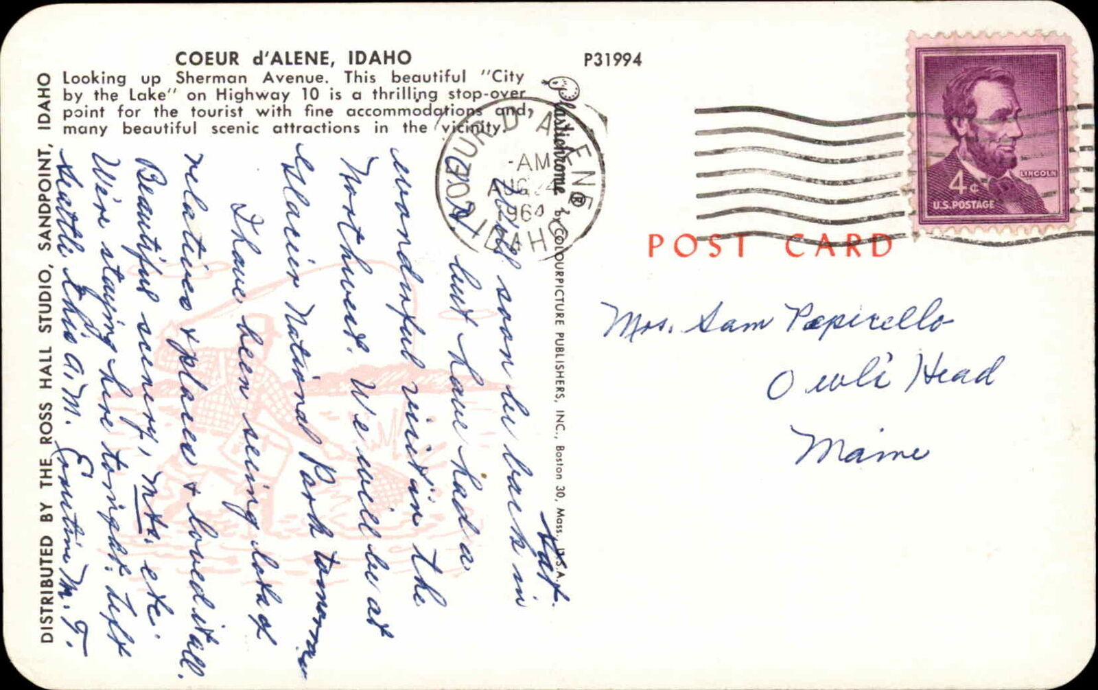 Coeur d'Alene Idaho ID Classic Crs Street Scene Texaco Ads Vintage ...