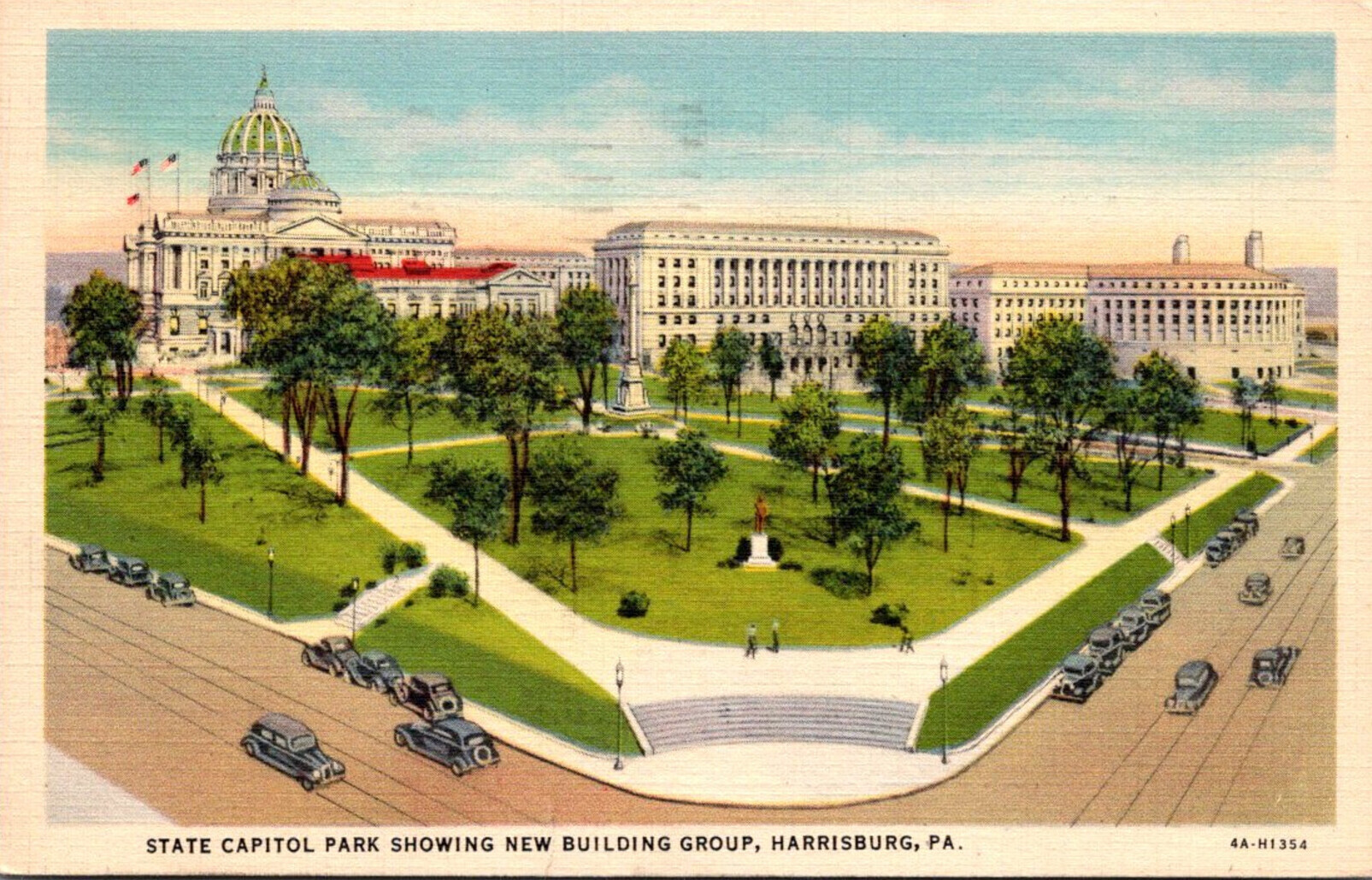 Pennsylvania Harrisburg State Capitol Park Showing New Building Group ...