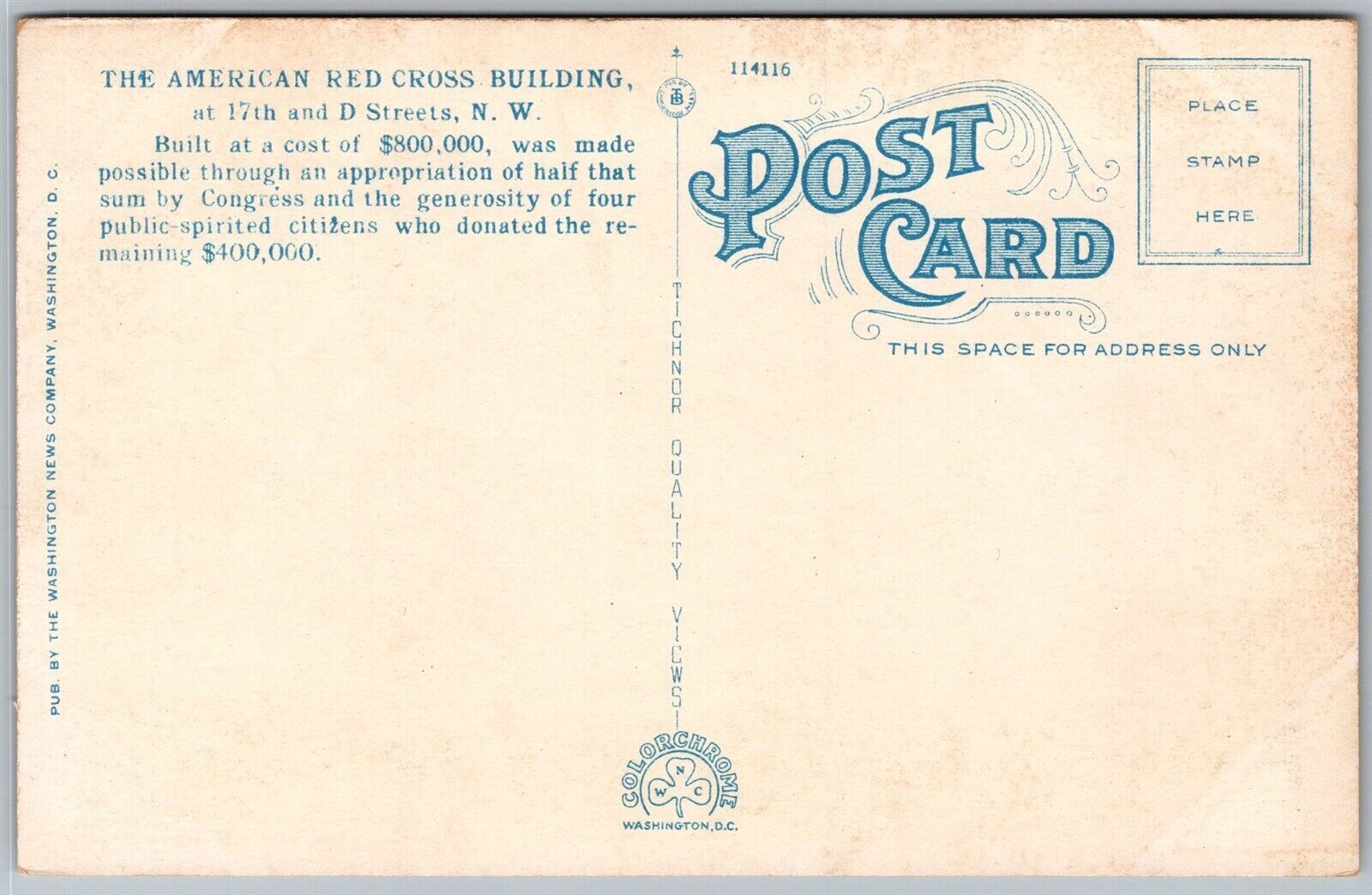 Vtg Washington DC American Red Cross Memorial Building 1920s View ...