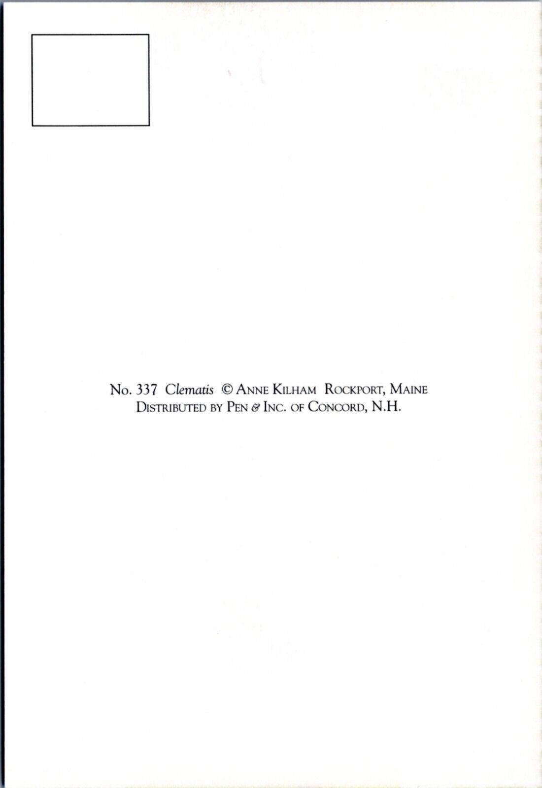 Postcard Art Rockport ME Anne Kilham - Clematis | United States - Maine ...