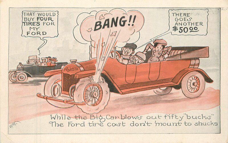 Witt Ford Model T Auto Comic humor C-1915 #2174 Postcard 22-5774 ...