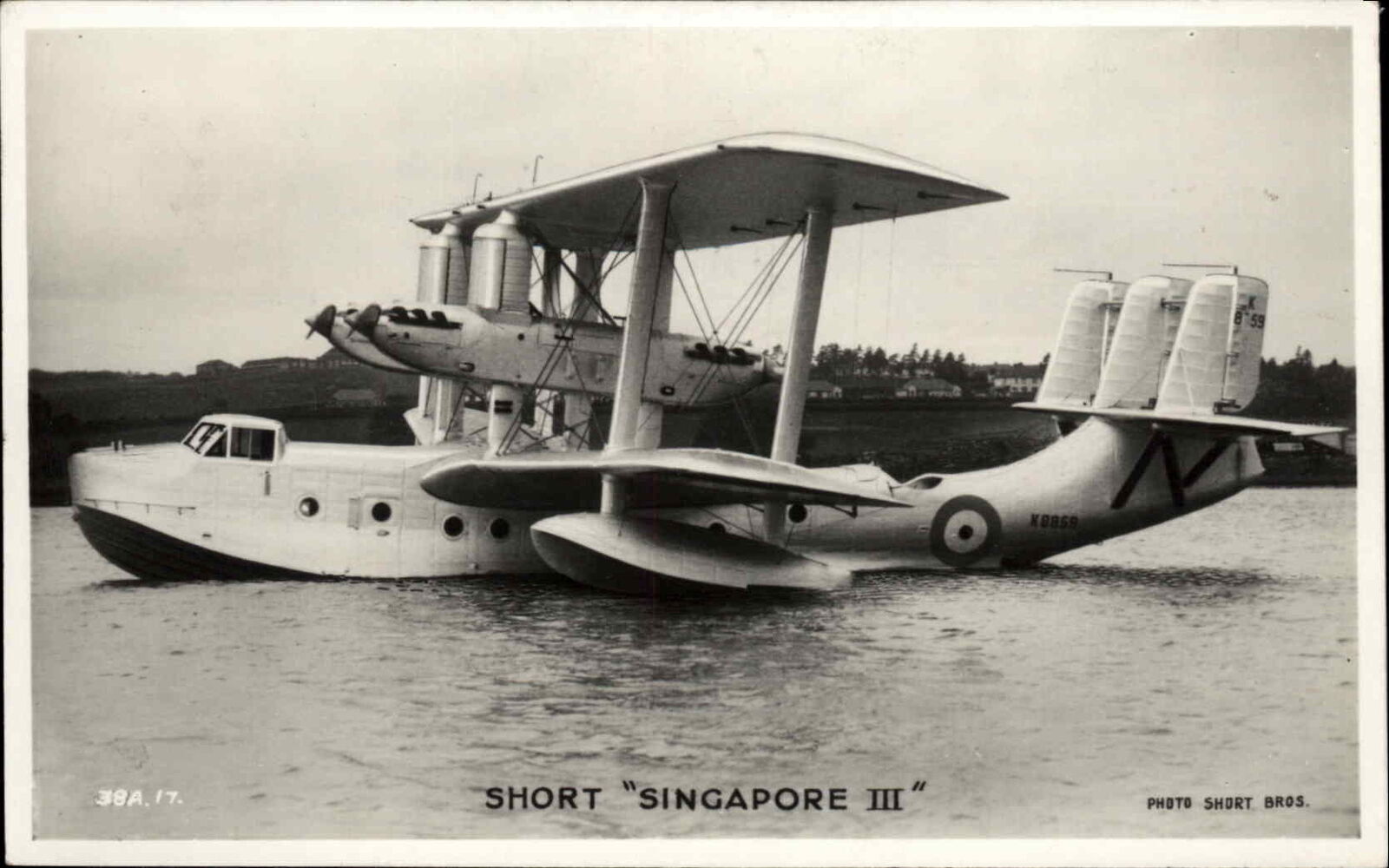 Airplane Aviation Short Singapore III Flying Boat 1930s-40s Real Photo ...