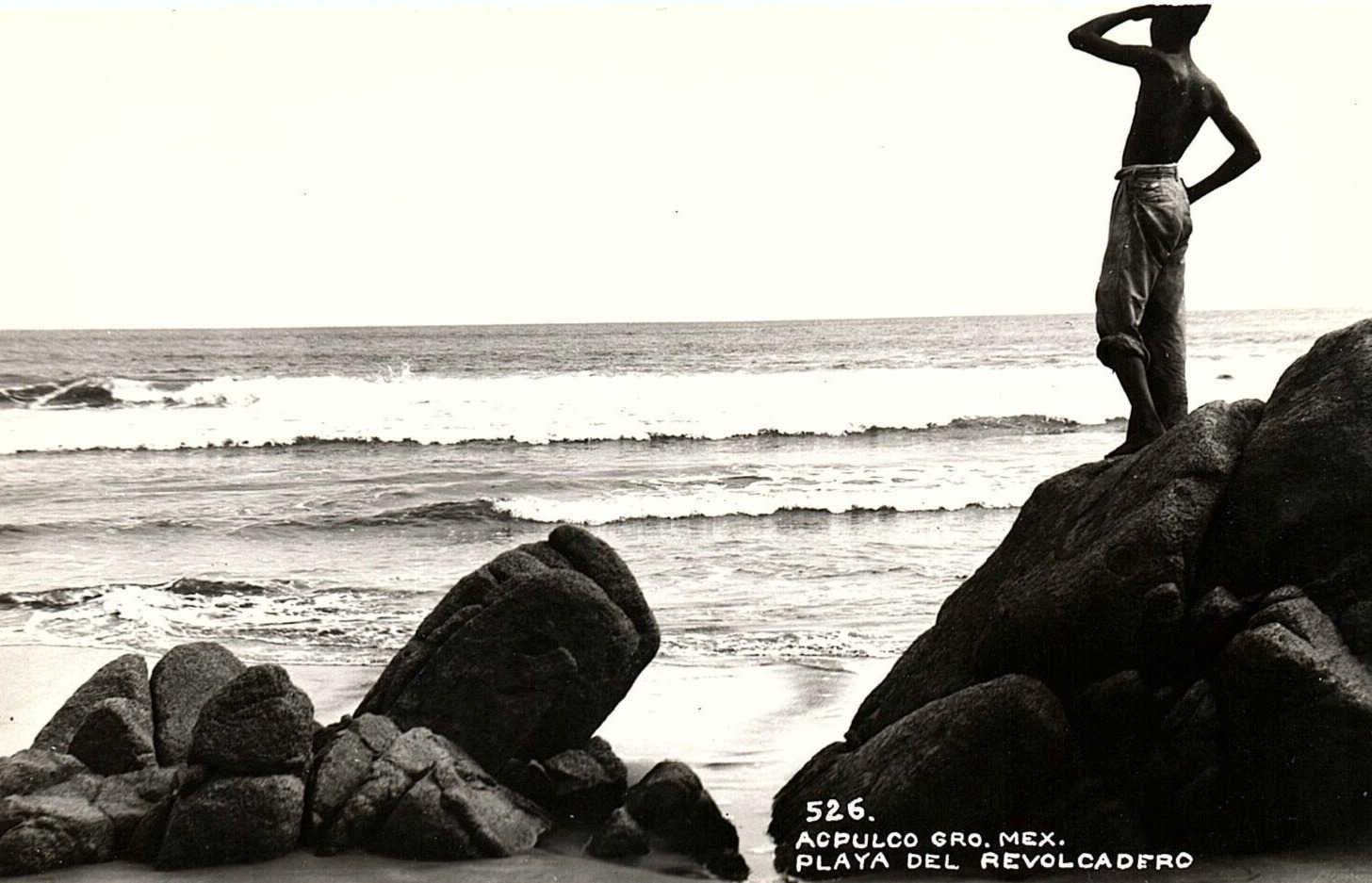 1930s Acpulco GRO. Mexico Playa DEL Revolcadero Beach Rppc Postcard ...