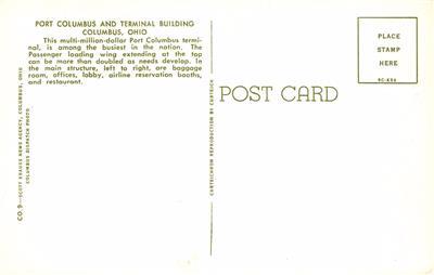 Puerto Colón & terminal Edificio Columbus Ohio OH aeropuerto Postal CA ...