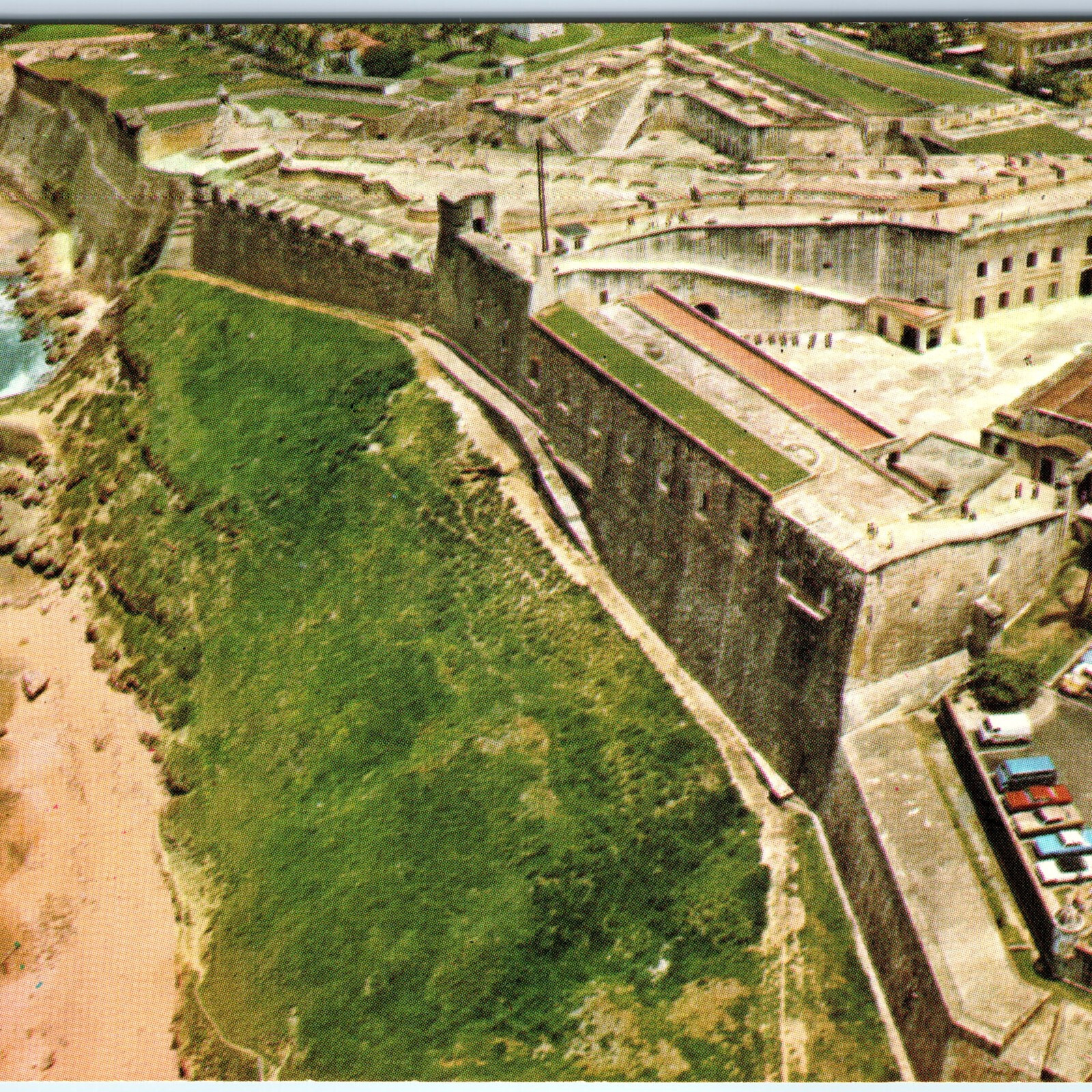 c1960s Old San Juan, PR Puerto Rico Star Fort Birds Eye Ancient Chrome ...