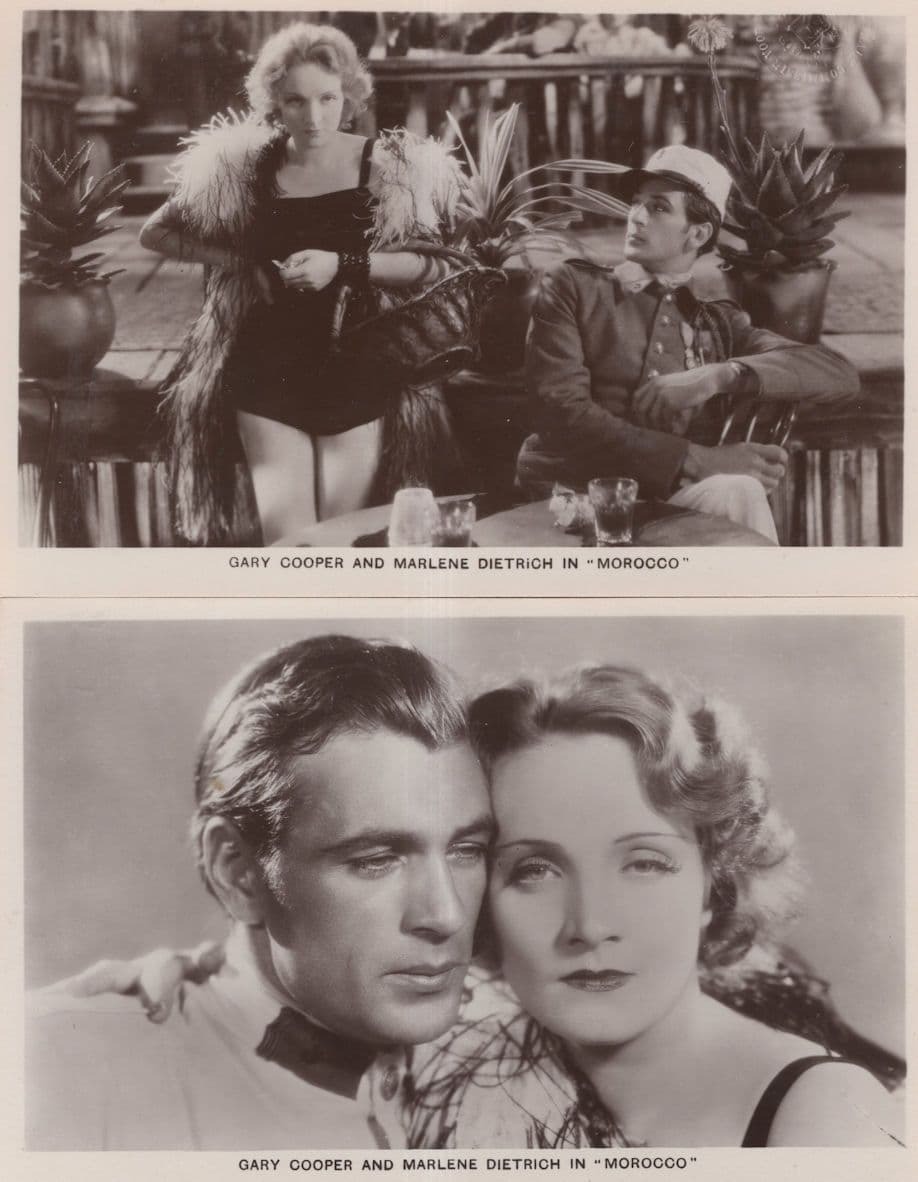 Marlene Dietrich Gary Cooper in Morocco Film 2x Picturegoer Postcard ...
