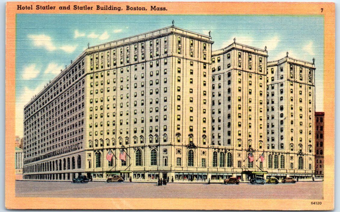 Postcard - Hotel Statler and Statler Building - Boston, Massachusetts ...