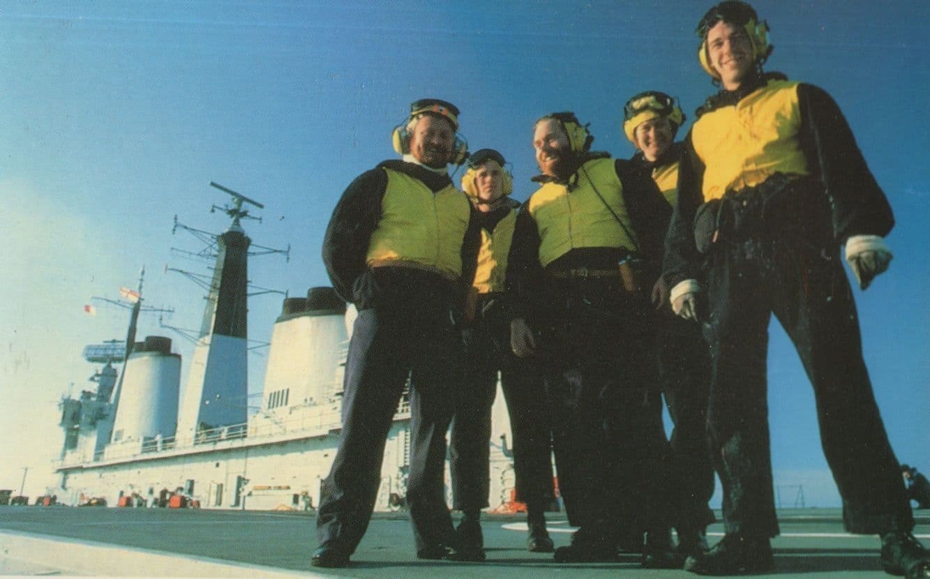 HMS Invincible Ship Engineering Work Crew Military Falklands War ...