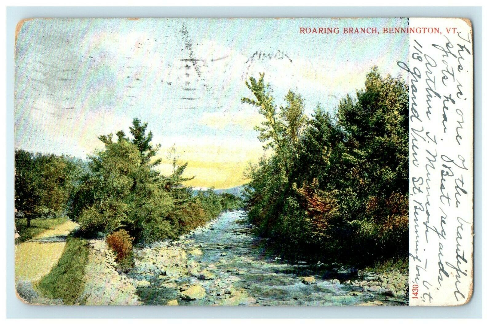 1909 Roaring Branch. Bennington, Vermont VT Antique Posted Postcard ...