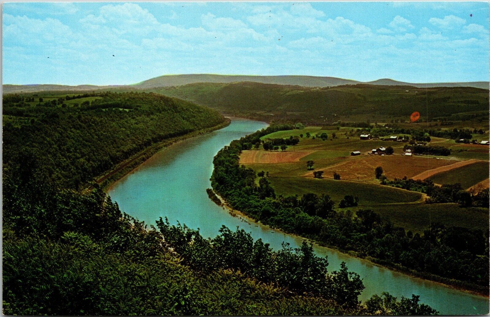 French Azilum Wyalusing & Towanda Pennsylvania Aerial View Chrome ...