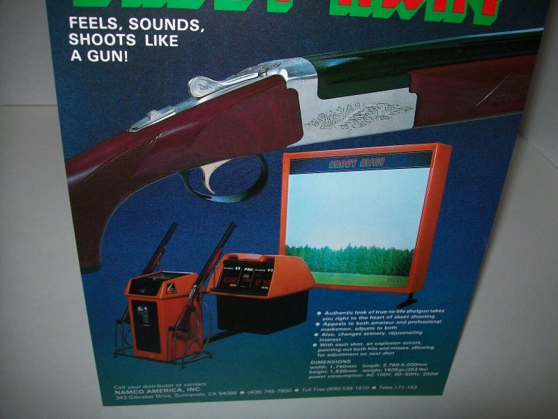Shoot Away Arcade FLYER 1993 Original Big Screen Game Shooting Rifle ...