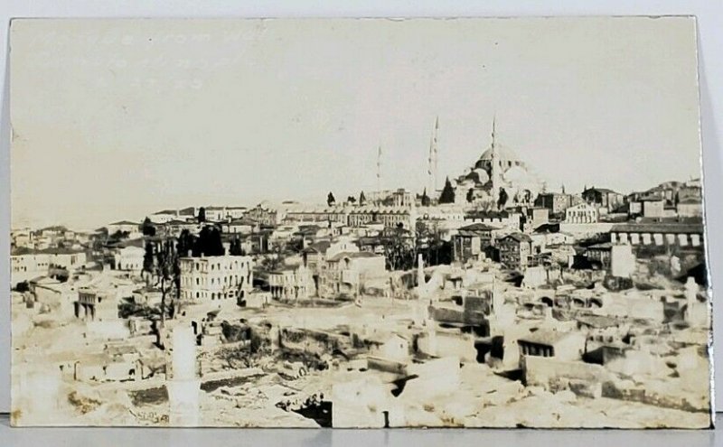 Turkey RPPC Mosque from Wall Constantinople 2/27/20 WW1 Real Photo ...